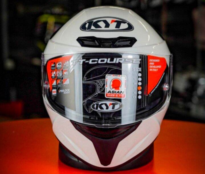 KYT TT COURSE WHITE SOLID ORIGINAL | Lazada Indonesia