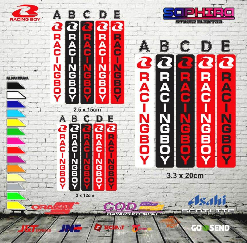 Sticker stiker Racing Boy Logo Cutting Multiwarna | Lazada Indonesia