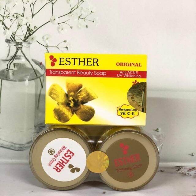 1 SET CREAM ESTHER GOLD SET + SABUN - AB DAN SM - WHITENING & BLEACHING ...