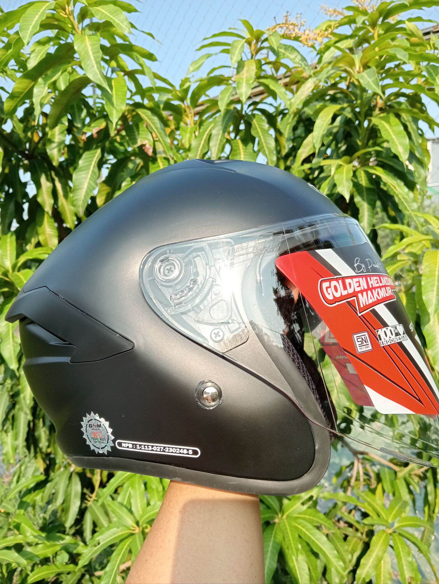 HELM GHM, STYLO SOLID HALF FACE DEWASA, HELM SNI ORIGINAL,BARU DAN ...