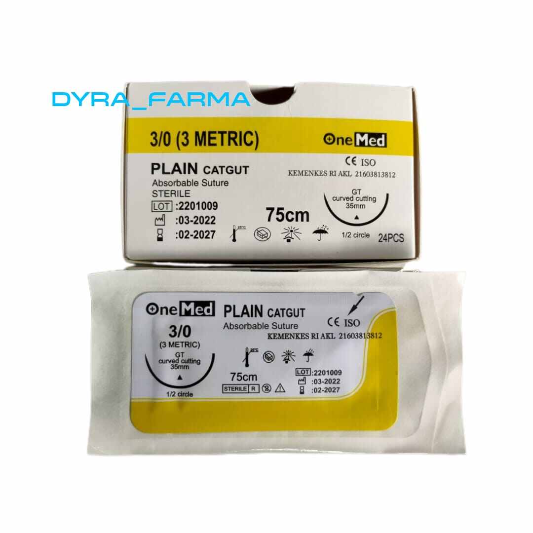 Catgut Plain 3.0 + Needle Onemed | Lazada Indonesia
