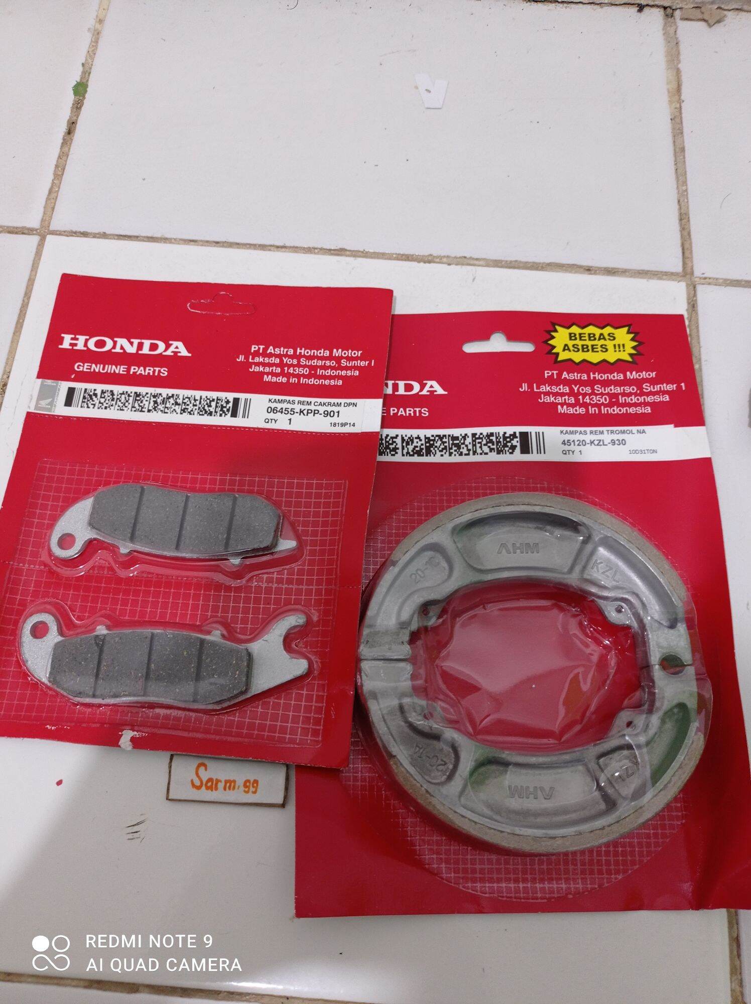 Kampas Rem Depan Belakang Verza Megapro lama Original | Lazada Indonesia