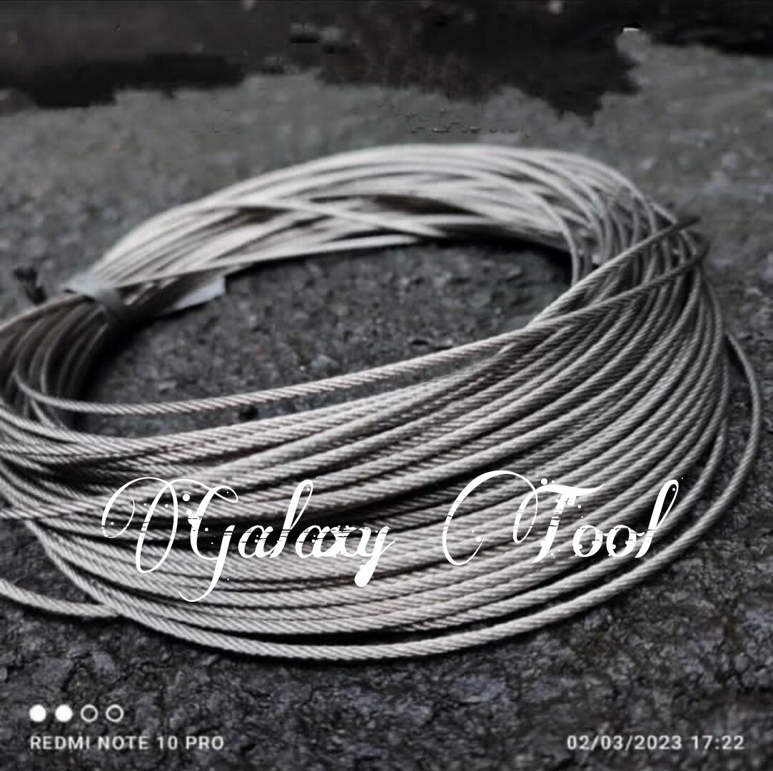 Tali Sling Baja Stainless Steel Wire Rope Hoist 6 mm 7 x 7 Seling Kawat Baja 6 mm | Lazada Indonesia