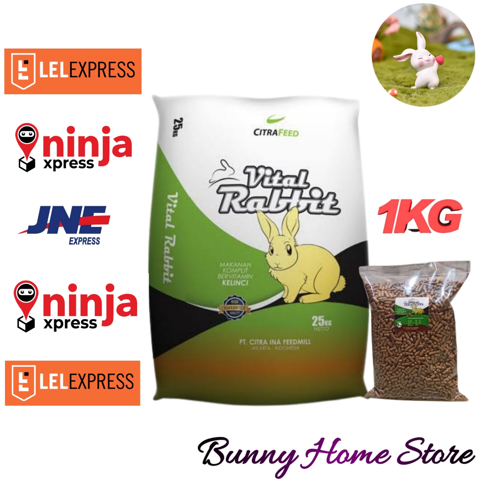 PELET / MAKANAN KELINCI VITAL RABBIT REPACK 1KG | Lazada Indonesia