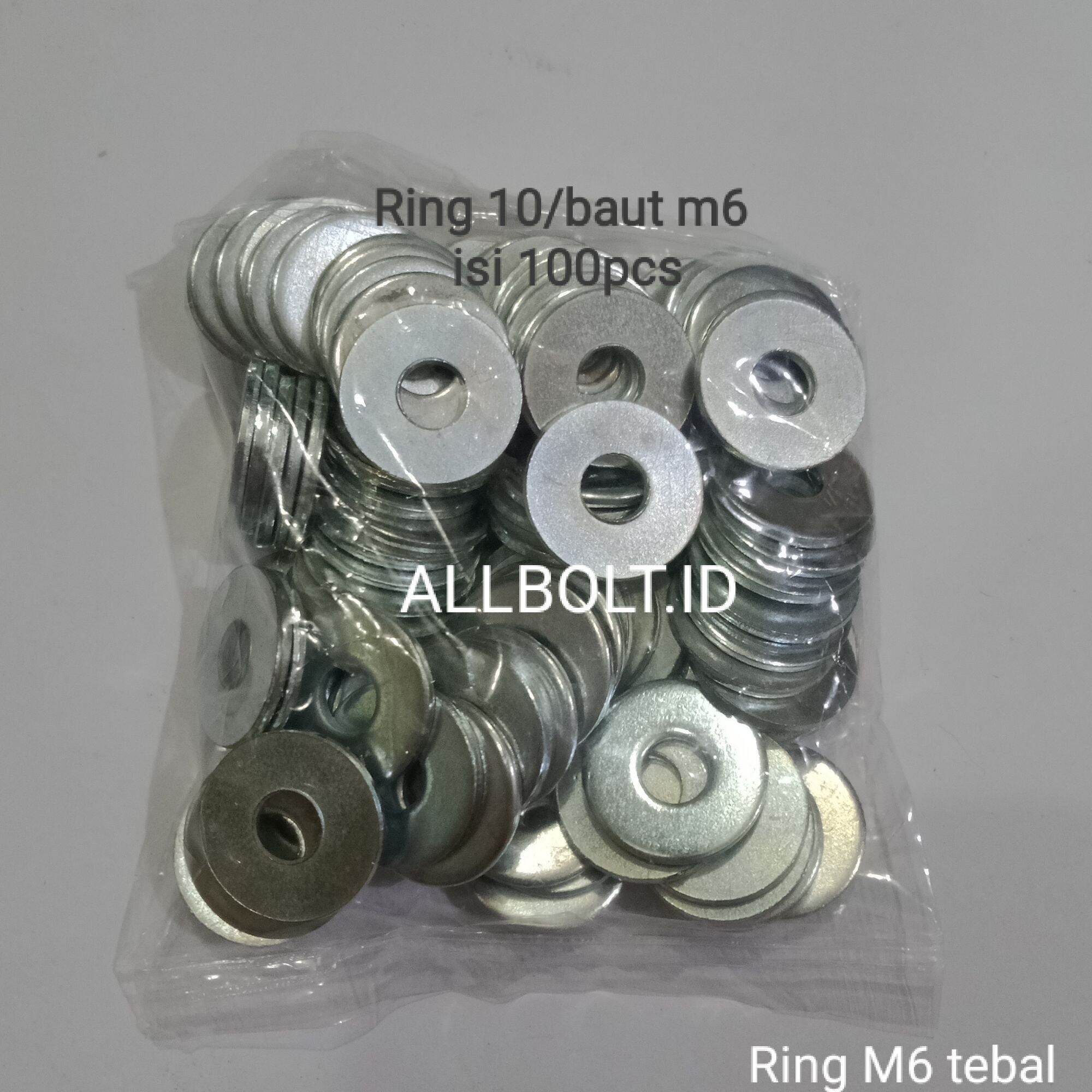 Ring plat baut 10/6mm tebal putih isi 100pcs | Lazada Indonesia