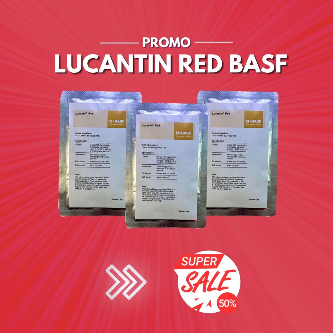 Lucantin Red (Canthaxanthin Dry) BASF Germany 5gr pigmen pewarna ikan ...