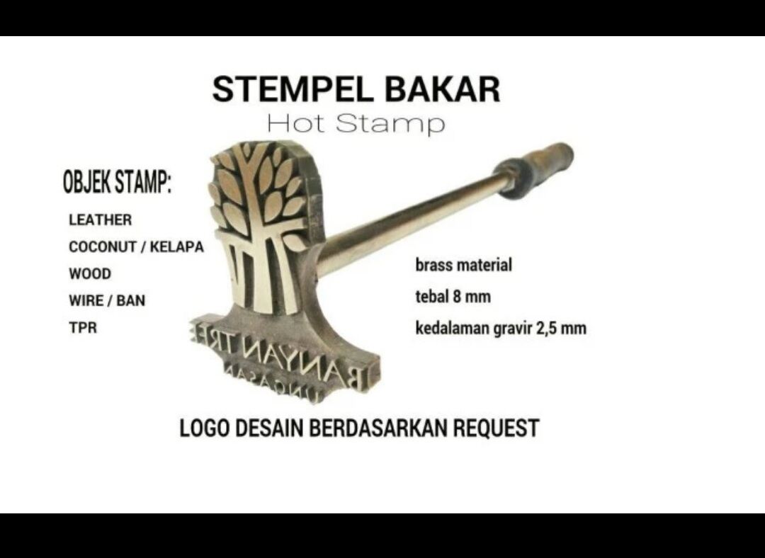 Stempel emboss bakar kuningan tebal customize hot stamp | Lazada Indonesia