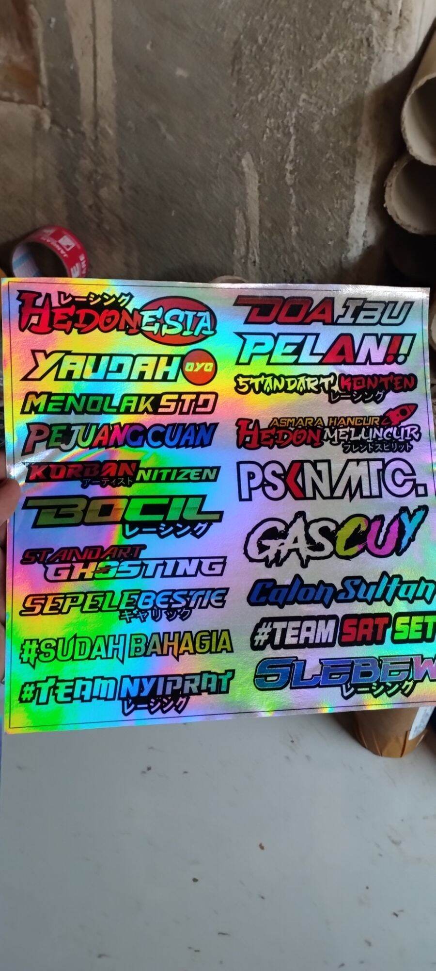 STIKER PACK KATA KATA RACING / STIKER PACK RACING / STIKER MOTOR ...