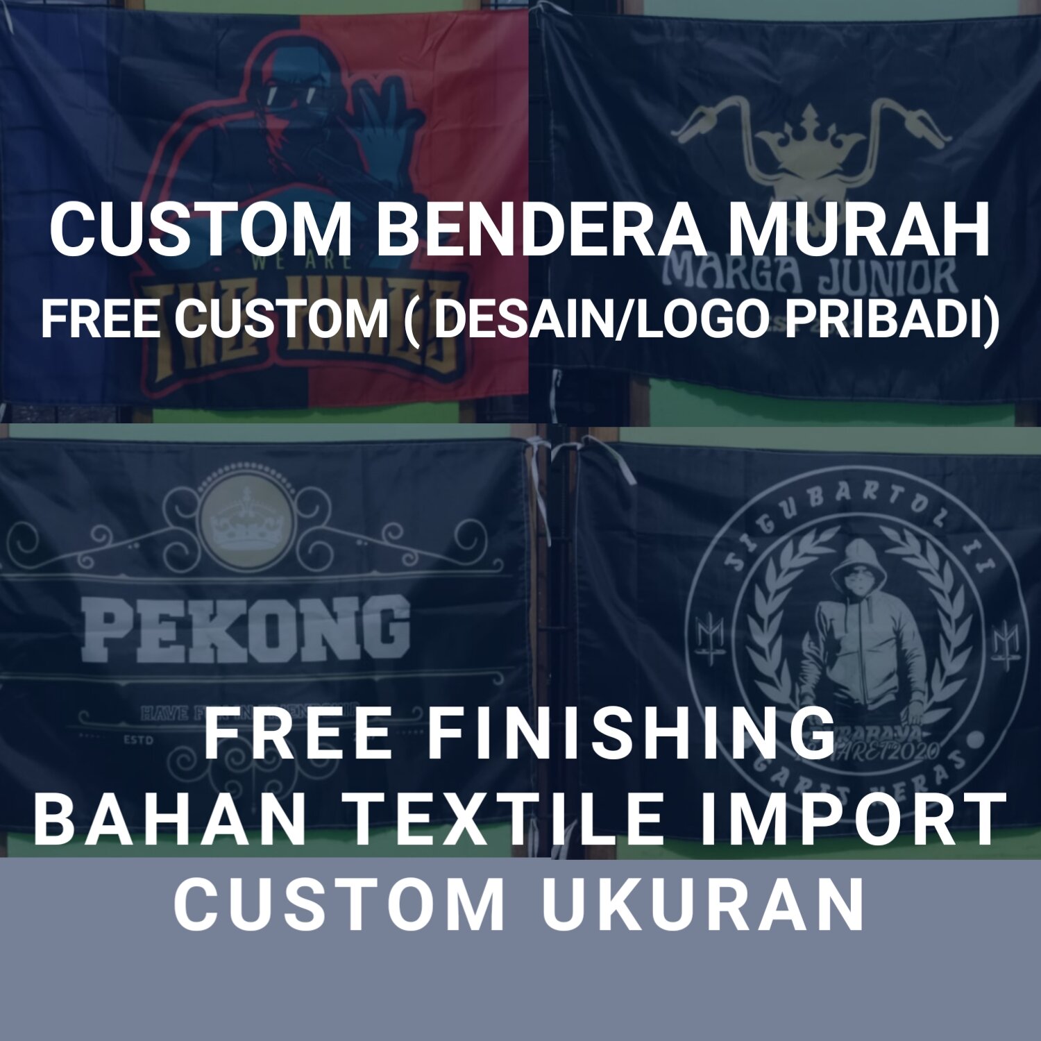 CETAK CUSTOM BENDERA LOGO SENDIRI - FULL PRINT -TC IMPORT | Lazada ...