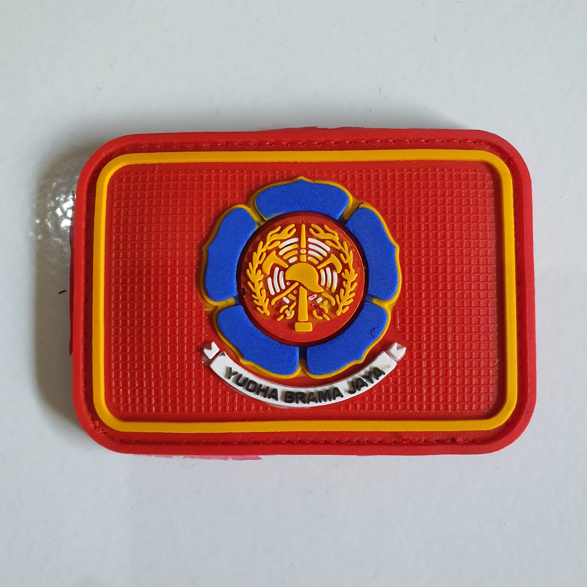 patch rubber logo damkar dasar merah - pemadam kebakaran - tempelan ...