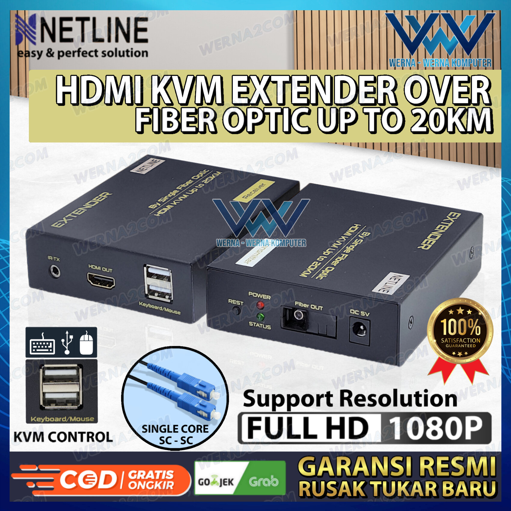 HDMI KVM EXTENDER OVER FIBER OPTIC UP TO 20KM 1080P NETLINE | Lazada ...