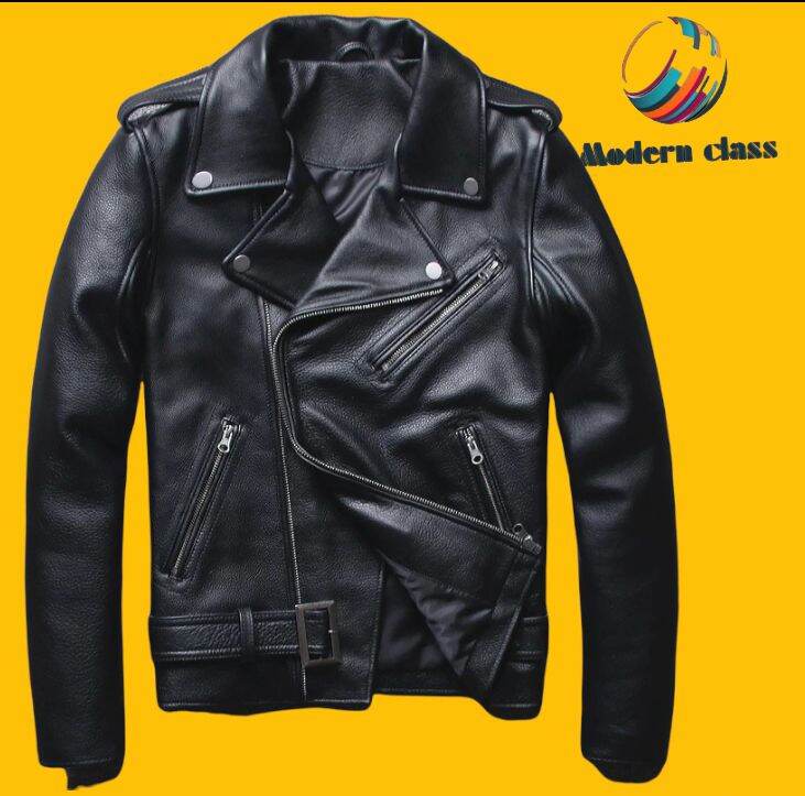 jaket kulit pria ramones cangcuter rocker jaket semi kulit serong ...