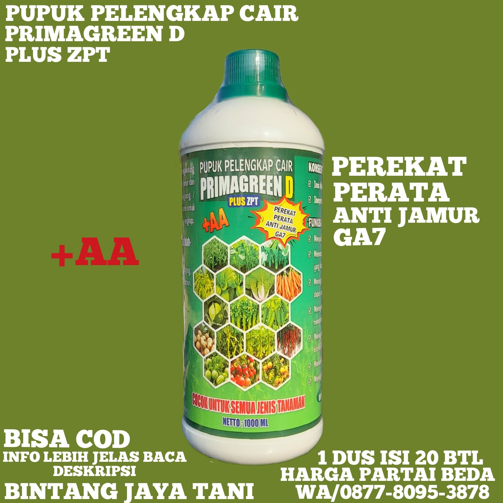 PPC PRIMAGREEN D (DAUN) PLUS ZPT PEREKAT-PERATA-ANTIJAMUR-GA7 +AA / PPC ...