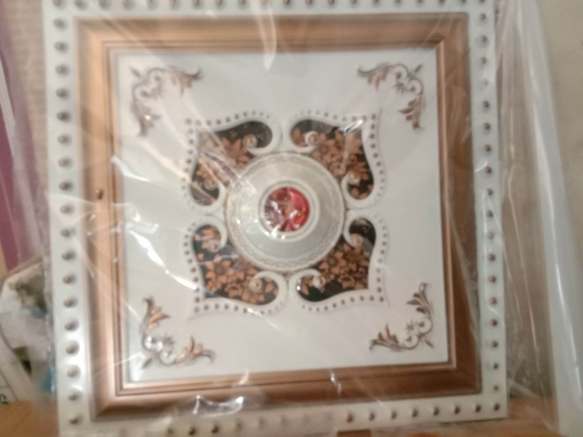 Ornamen Lampu Plafon PVC Ornamen plafon PVC kotak 30x30 bunga lampu PVC ...