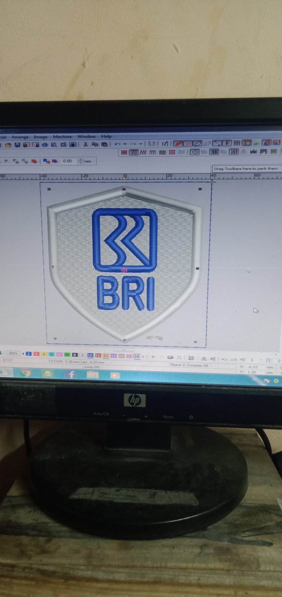 LOGO BANK BRI TIMBUL/ATRIBUT BANK BRI/BORDIR SATPAM BANK BRI/BORDIR ...
