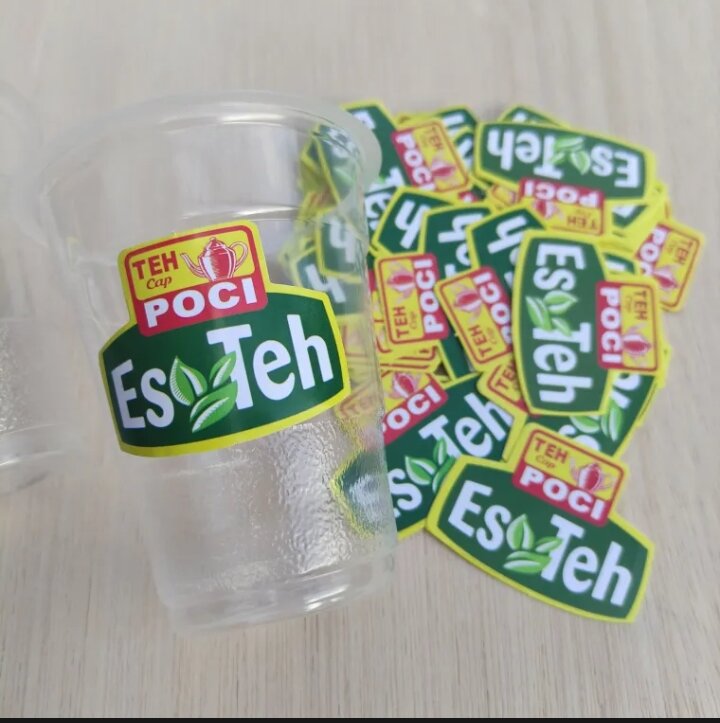 Stickers Teh pooci kromo isi 500pcs 100pcs sudah di cut sesuai gambar ...