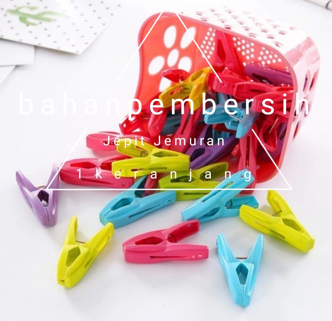 Jepit Jemuran plastik plus keranjang isi 30 pcs penjepit pakaian ...