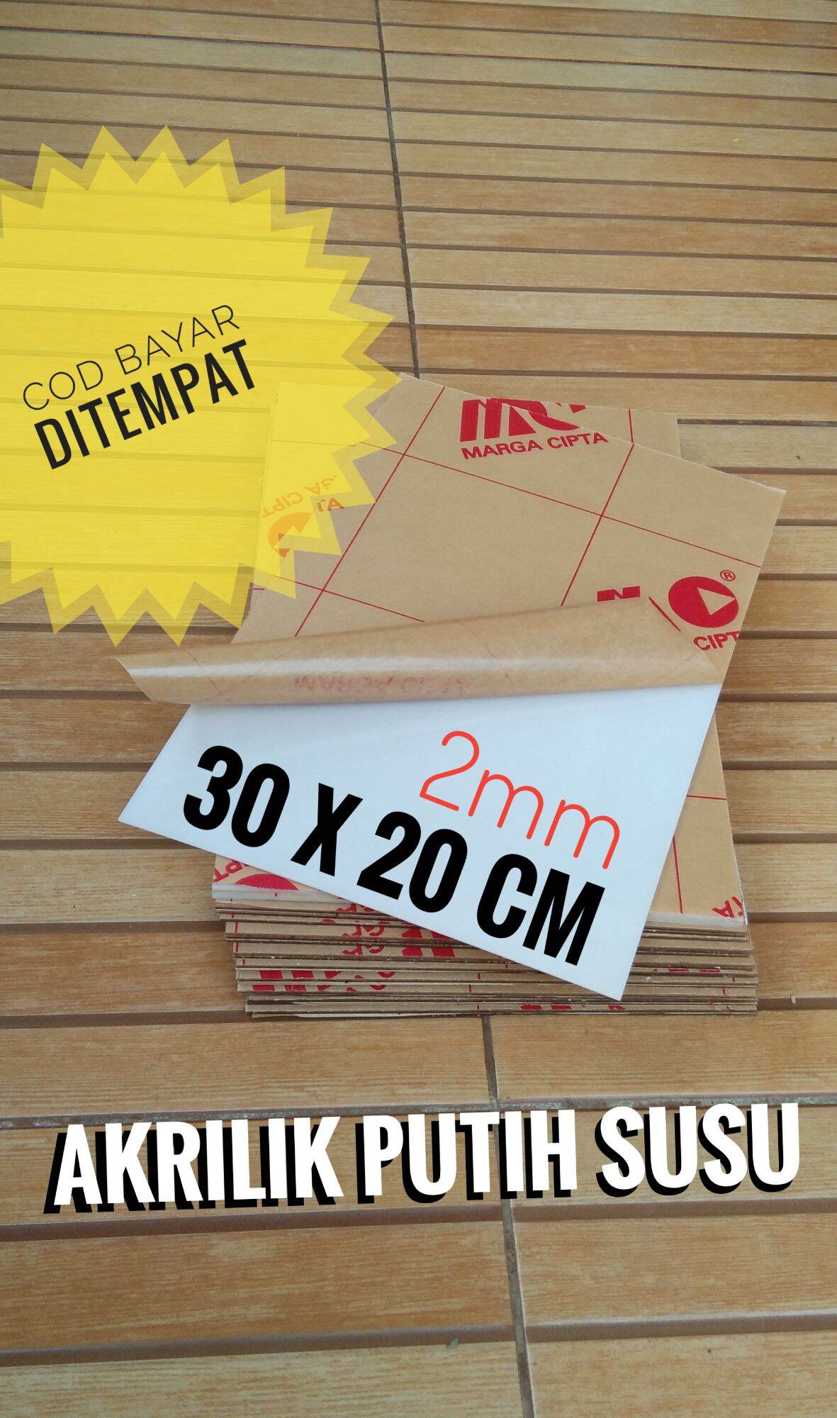 Akrilik putih susu 2mm ukuran 30x20cm | Lazada Indonesia