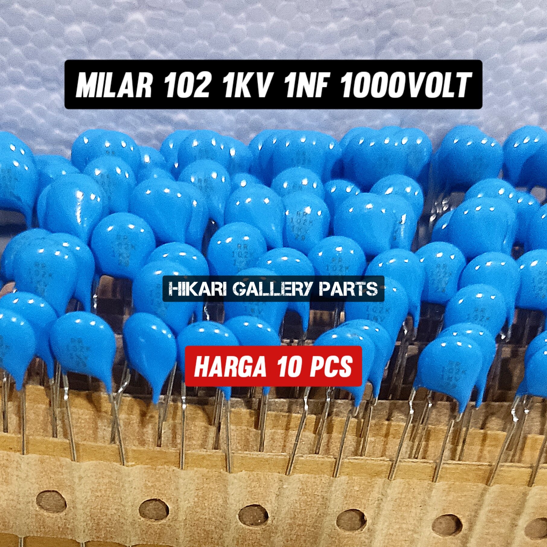 [10 PCS] Milar Mylar 102 1Kv 1nf 1000v Kapasitor milar 102 1kv 1000Volt 1nf harga 10 buah ...
