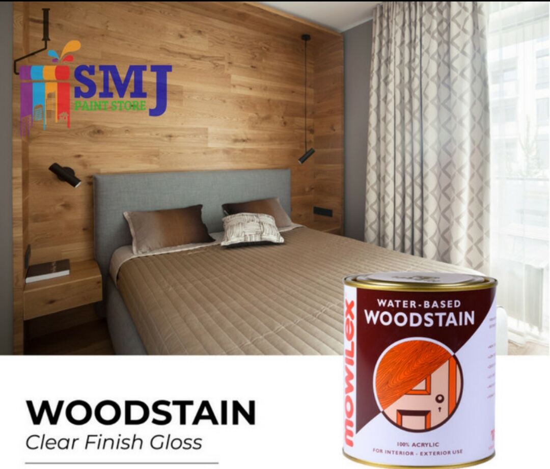 Cat Kayu || Cat Woodstain MOWILEX water based warna clear Finish uk 1 ...