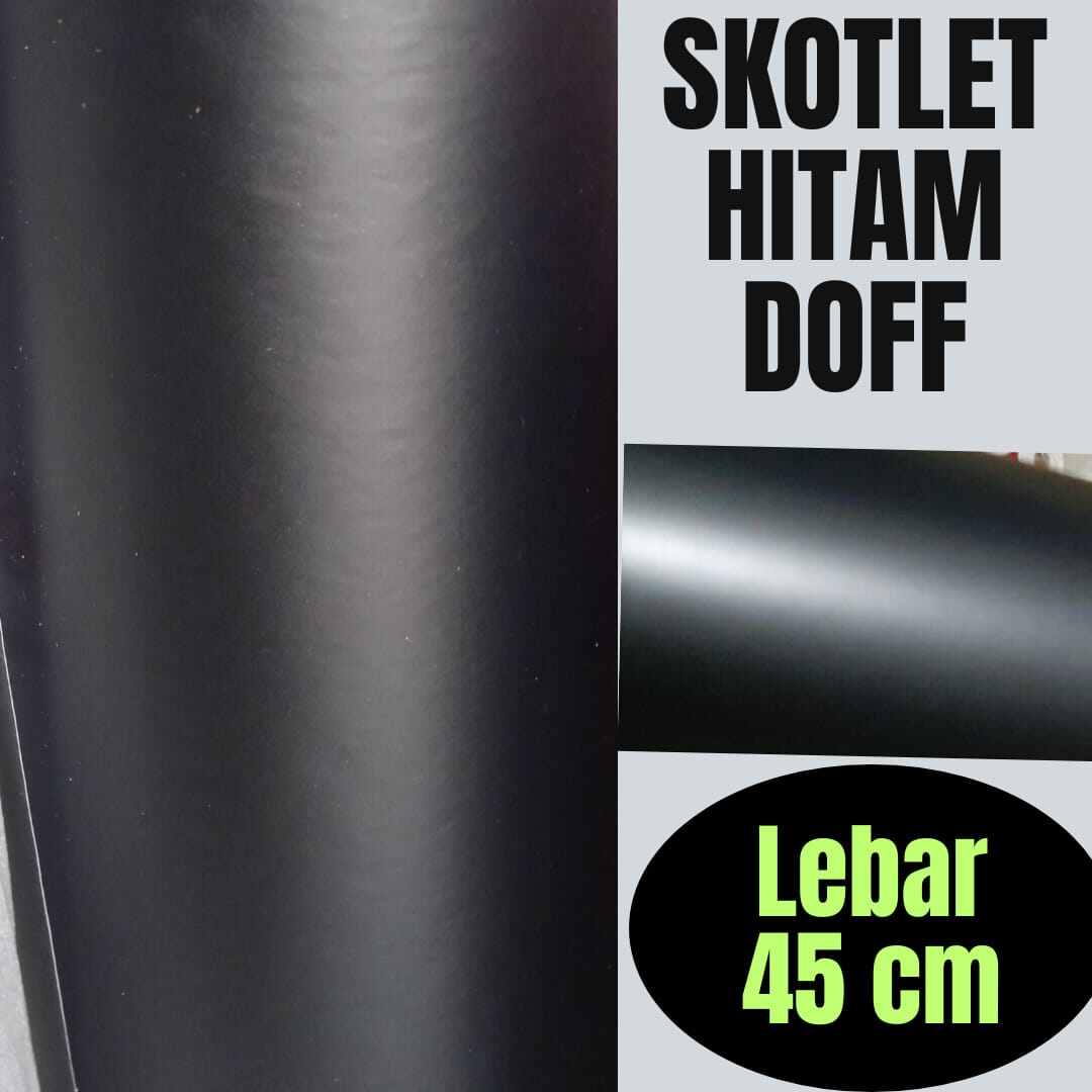 SKOTLET VINYL MOTOR WARNA HITAM DOFF LEBAR 45 CM PER 50 CM. | Lazada ...