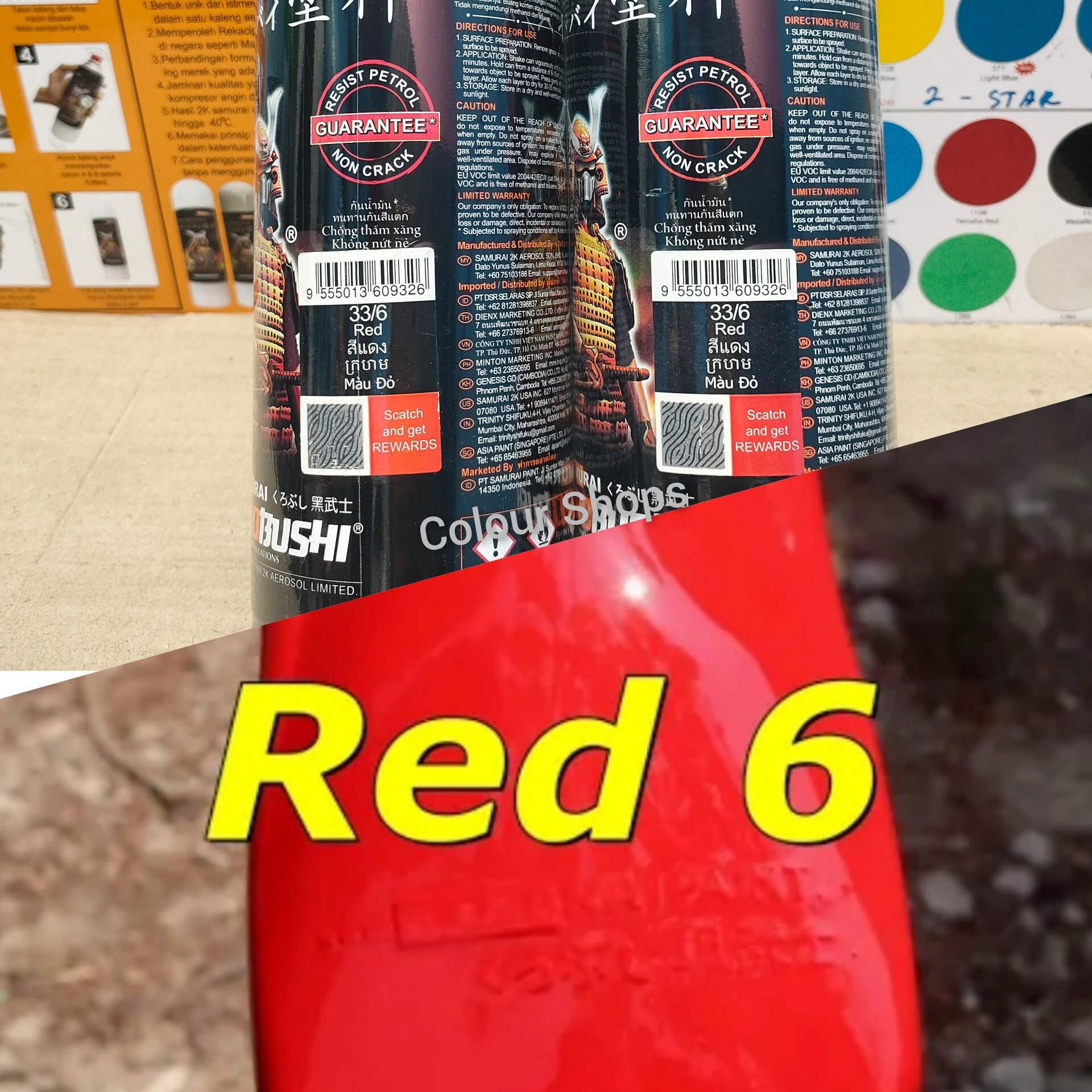 Pilok Pilox Cat Samurai Red 6 Merah Glossy 400ml Cat Semprot Samurai ...