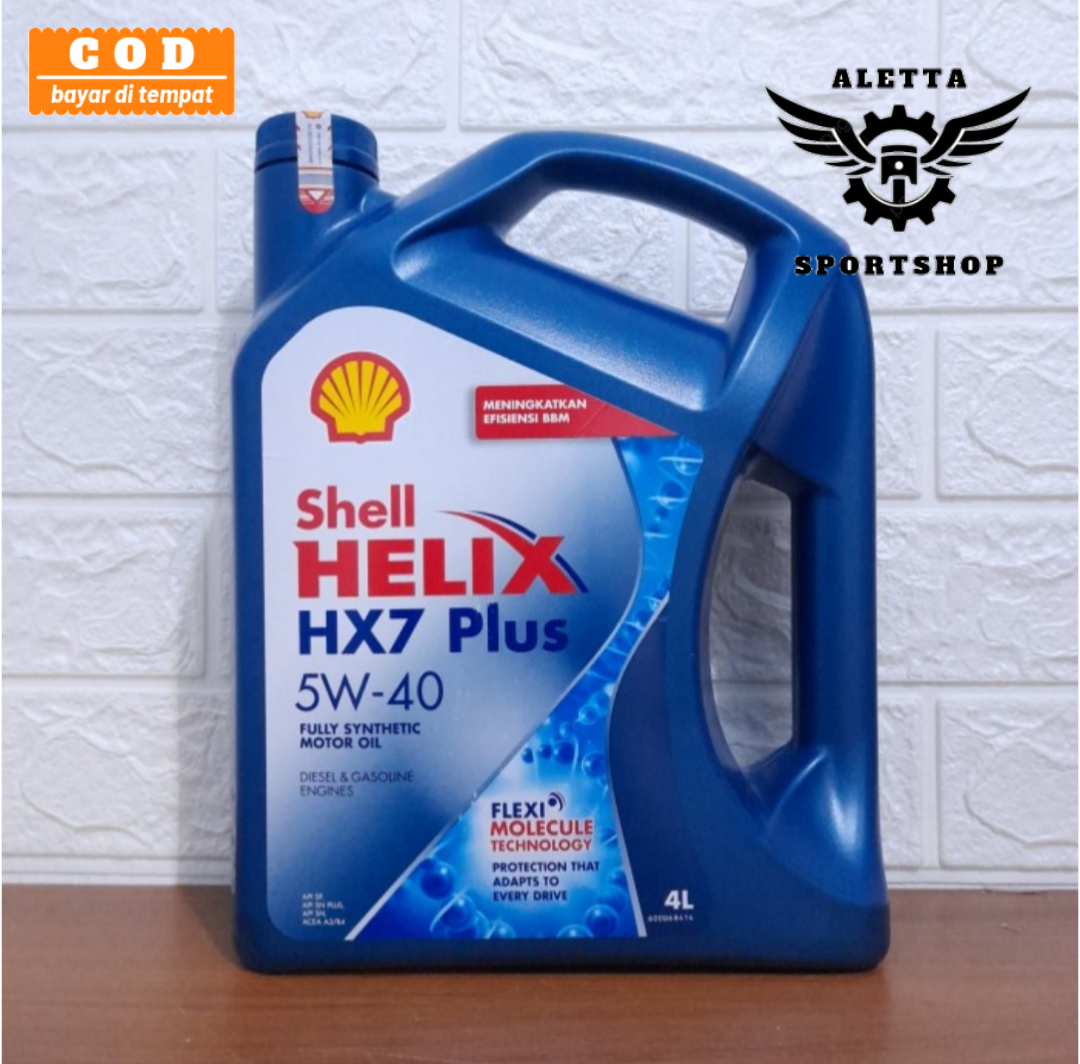 oli shell helix hx7 plus 5w 40 galon isi 4 liter,original scan barcode ...