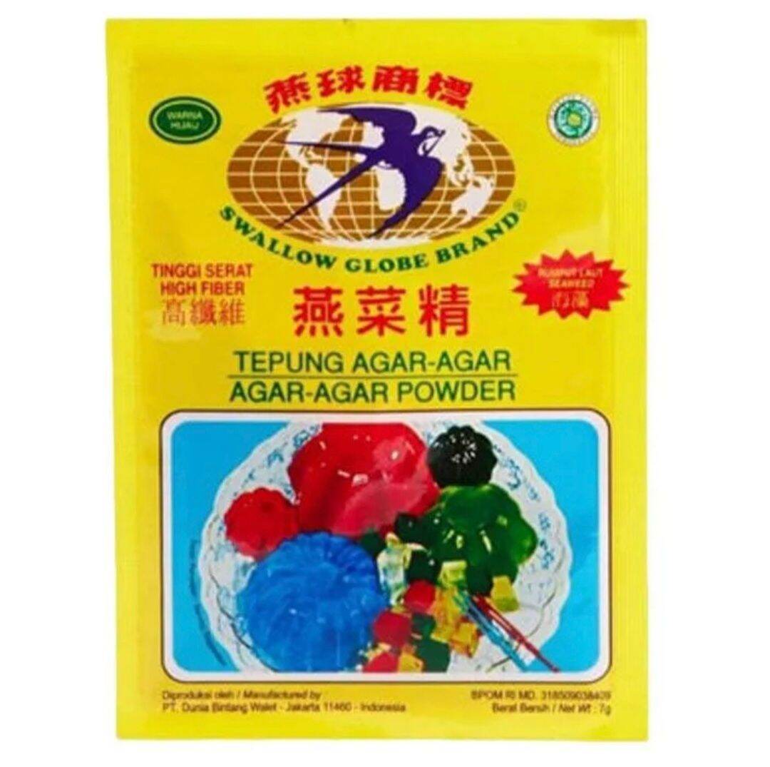 Agar Agar Swallow Globe Merah Putih Hijau Coklat 7 gr | Lazada Indonesia