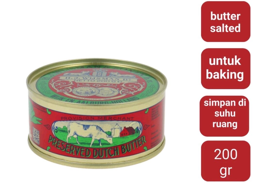 Wijsman Butter 200 gr Mentega Premium Kemasan Kaleng Dutch Salted ...