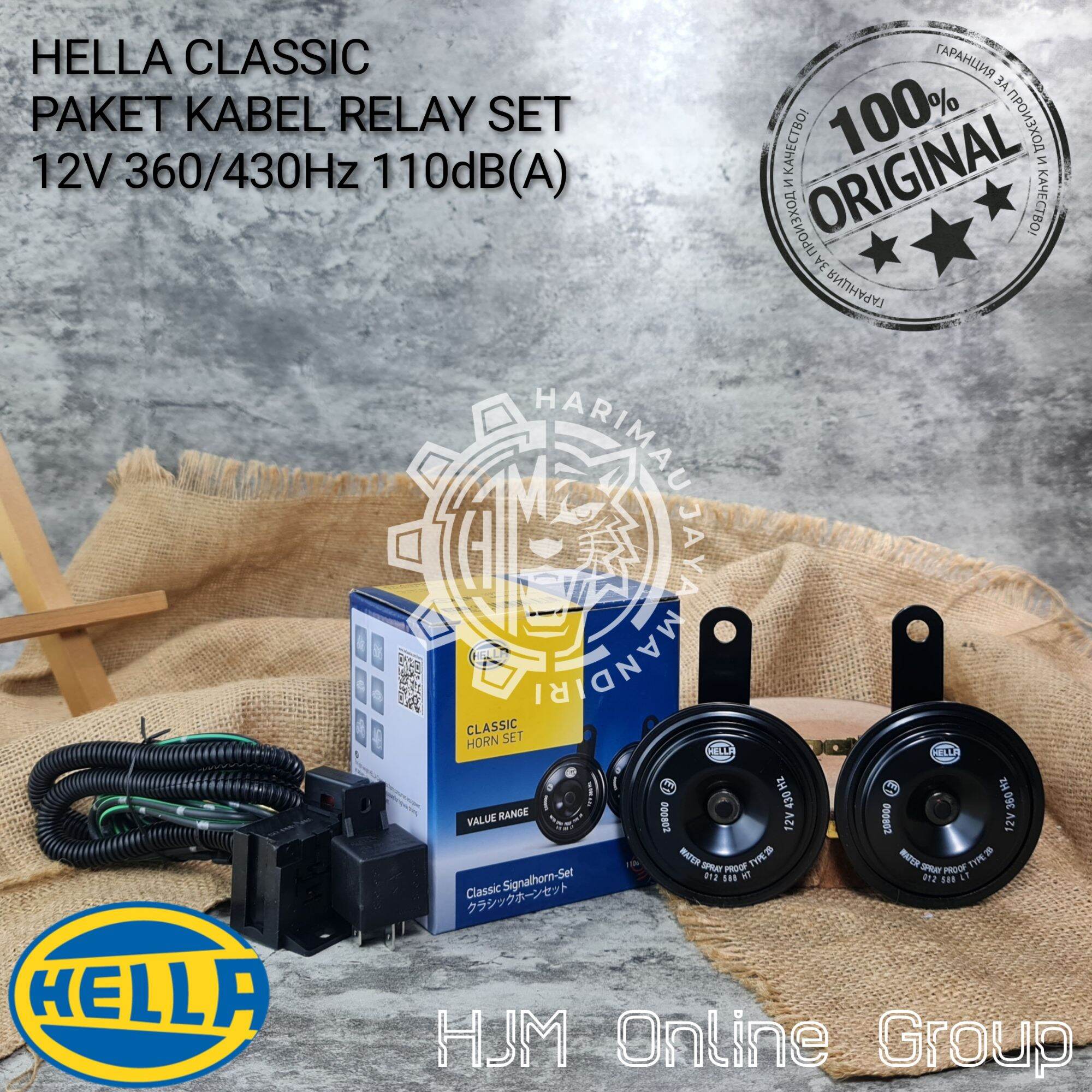 KLAKSON DISC HELLA CLASSIC HORN SET 12V + KABEL RELAY SET | Lazada ...