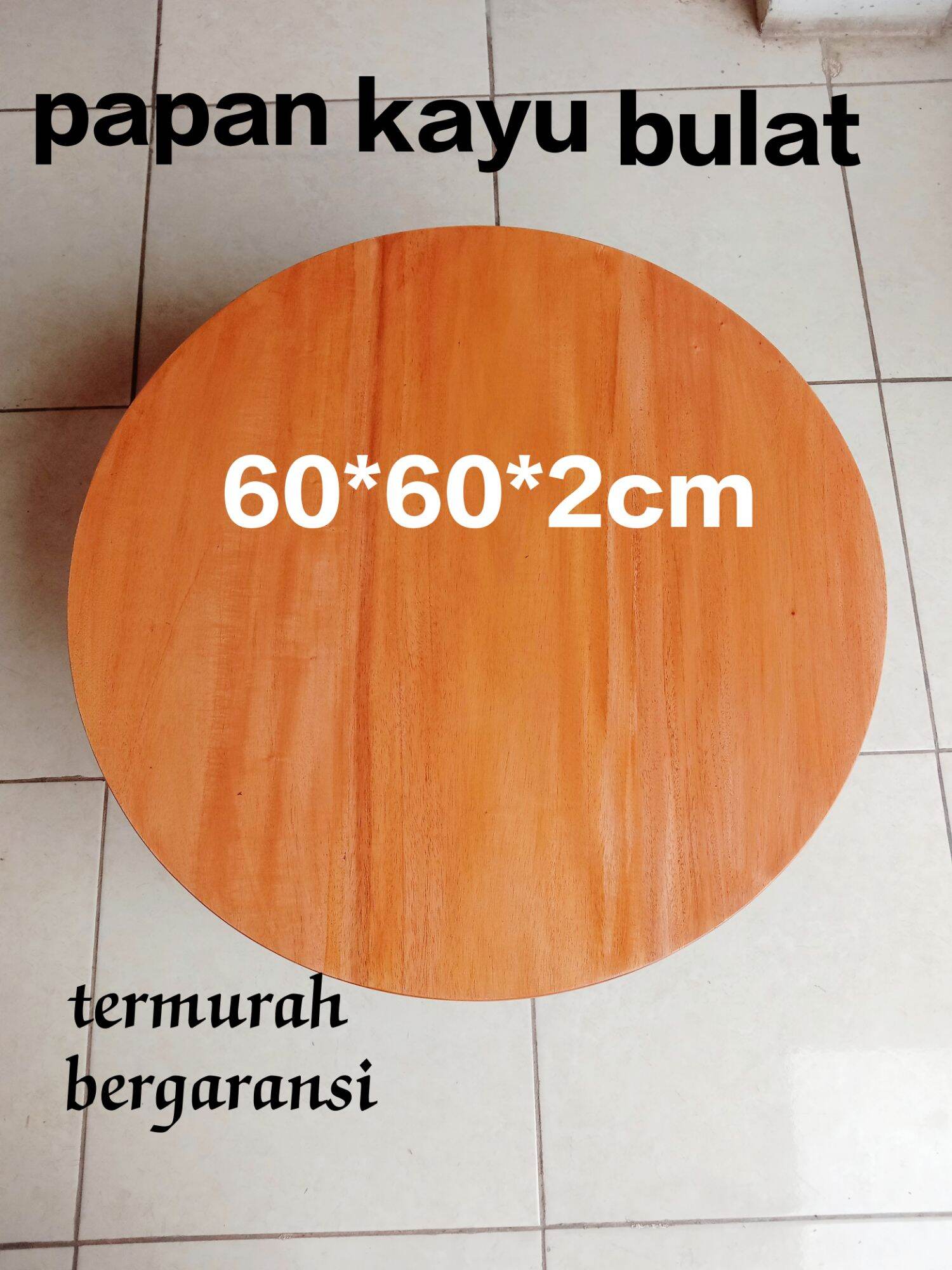 papan kayu bulat daun meja nampan diameter 60cm | Lazada Indonesia