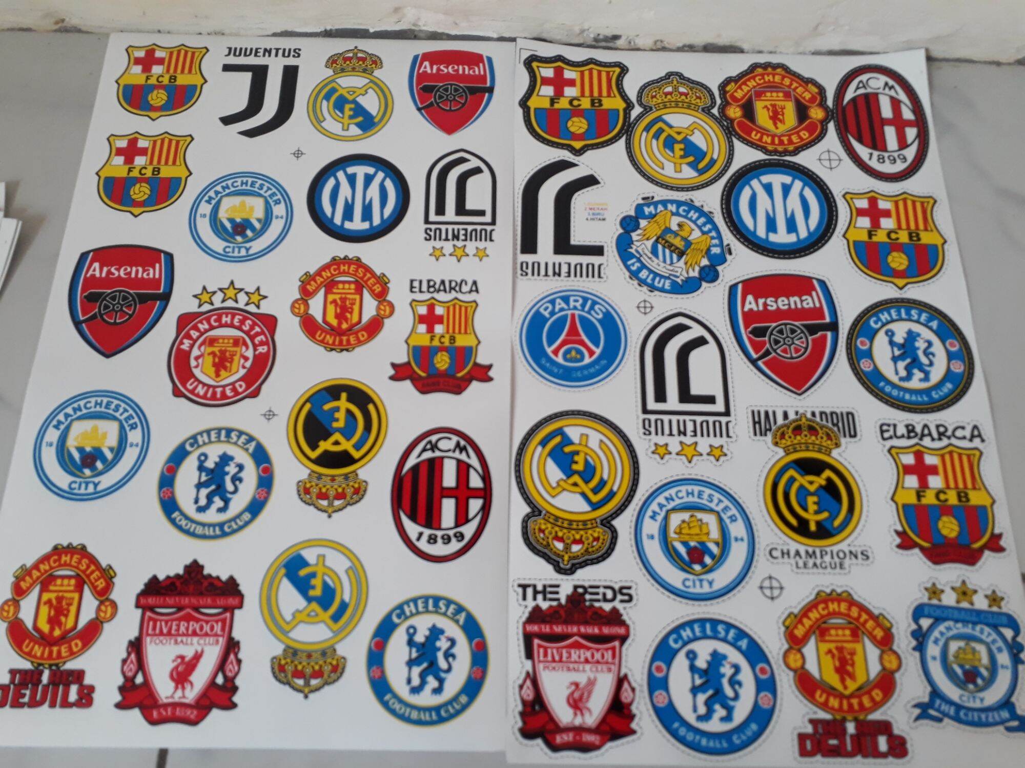 1lembar stiker bola eropa isi 20 gambar | Lazada Indonesia