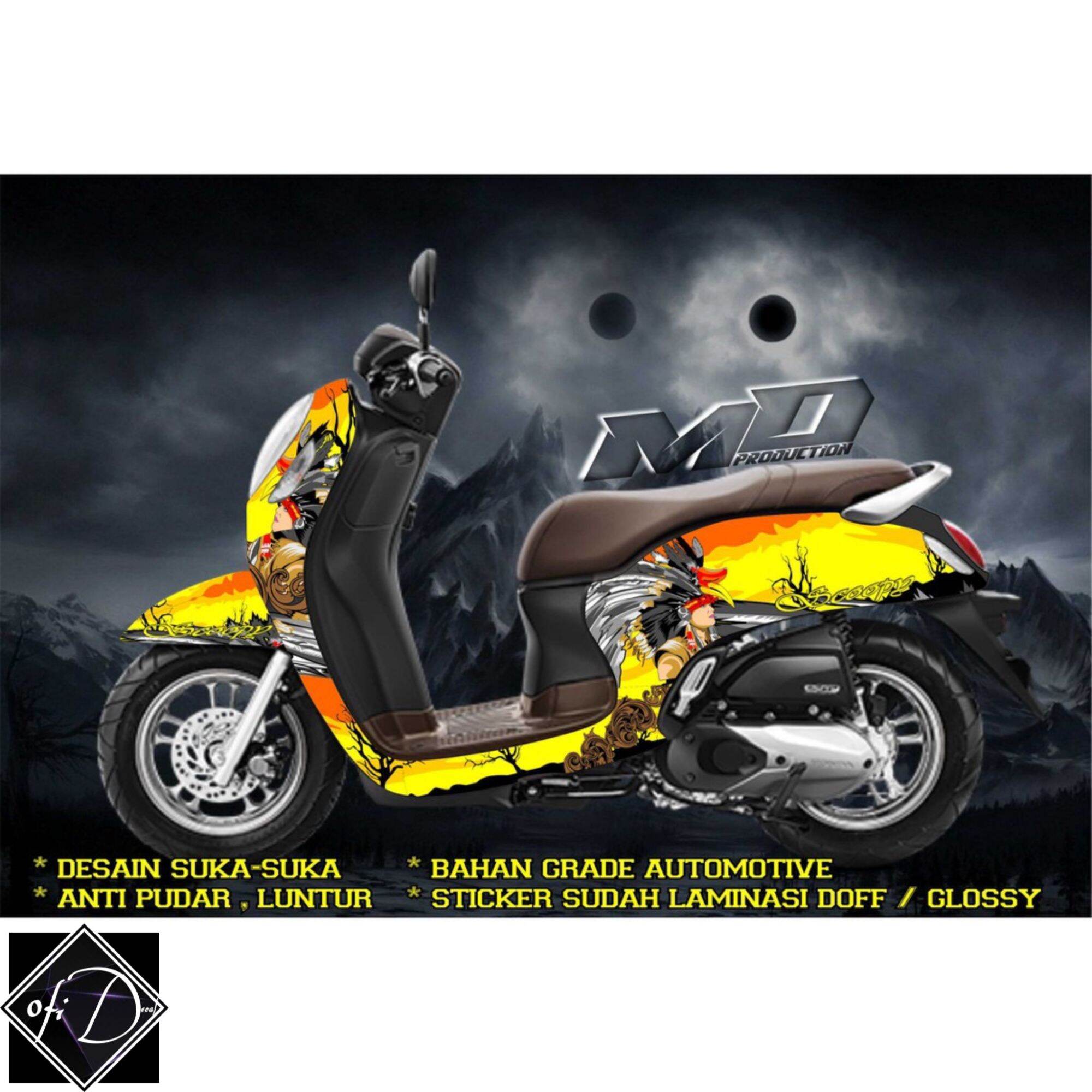 Decal Honda Scoopy full body, motif Decal versi Senjata Dayak | Lazada ...