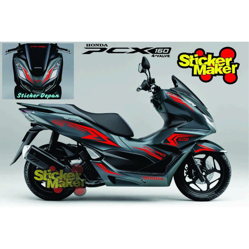 Sticker PCX 160 PUTIH Cutting Stiker New Pcx merah warna bosa custom ...