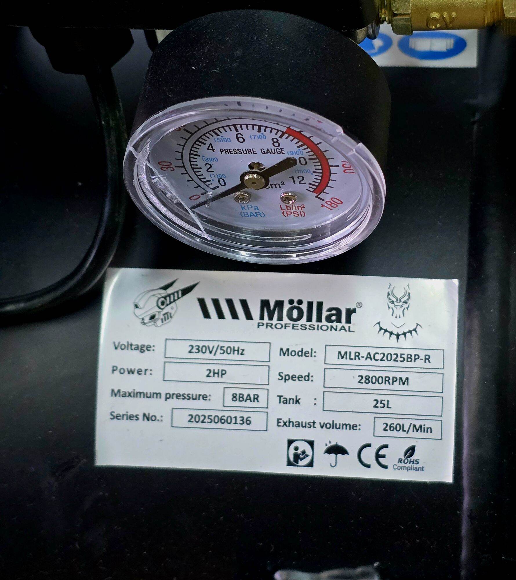 MOLLAR MLR-AC2025BP-P Kompresor Oil free 25liter 2Hp Silent Tipe Black ...