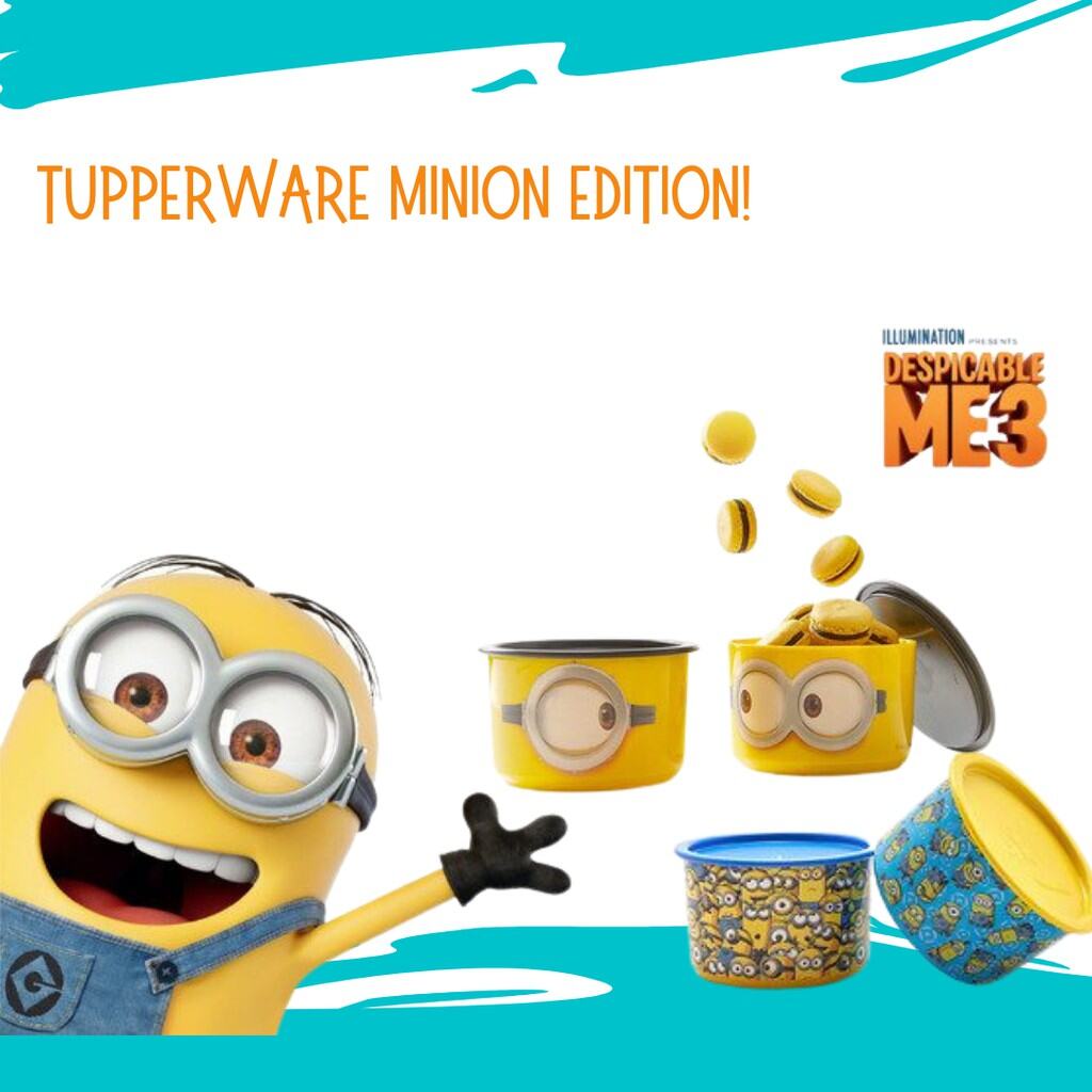 Minion canister set (2) Tupperware Minion google canister dan tupperware giggle canister set ...