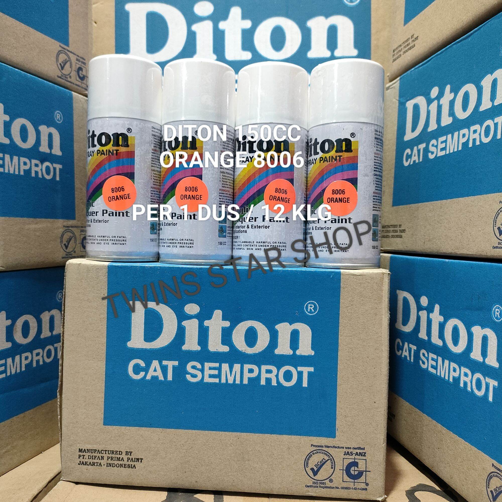 Pilok Pilox Cat Semprot Diton Stabilo Orange Oren 8006 150cc PerDus isi ...