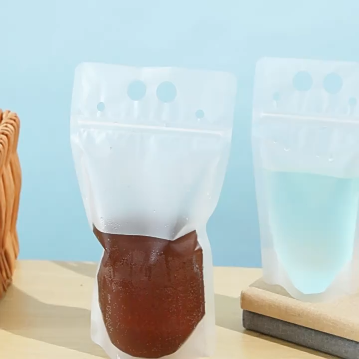 100pcs/Set Standing Pouch Untuk Minuman Multifungsi Pouch Standing ...