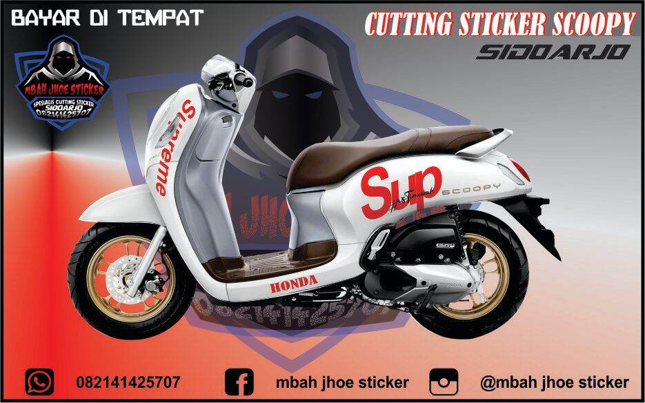 sticker scoopy cutting sticker scopy decal custom scoopy (bayarcod ...