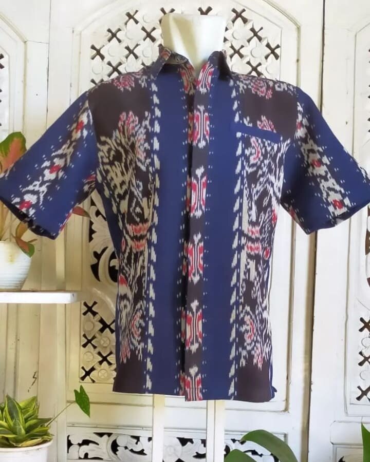 kemeja tenun etnik sabu biru | Lazada Indonesia