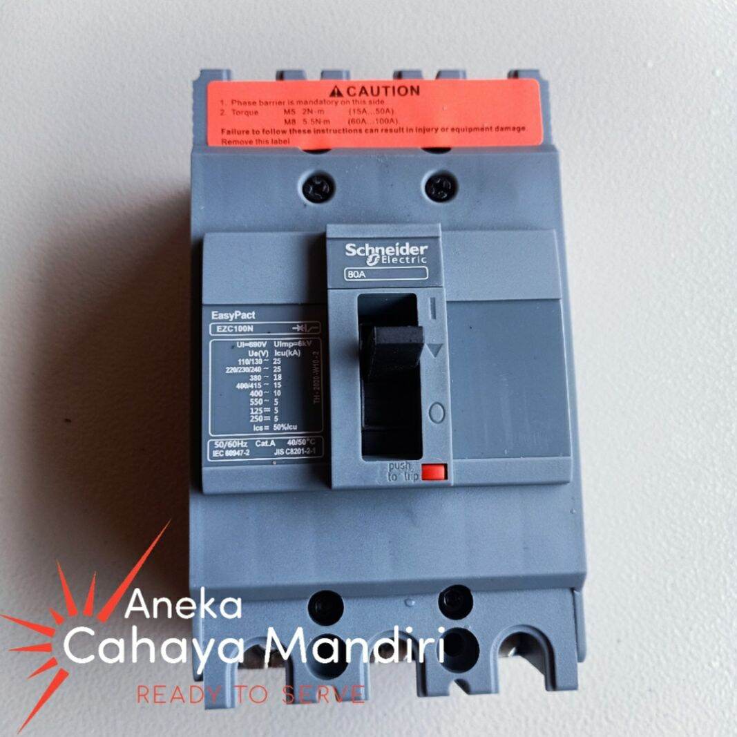mccb EZC100N Schneider 15/18ka 3p 20-30-40-50-60-75-80-100a | Lazada Indonesia