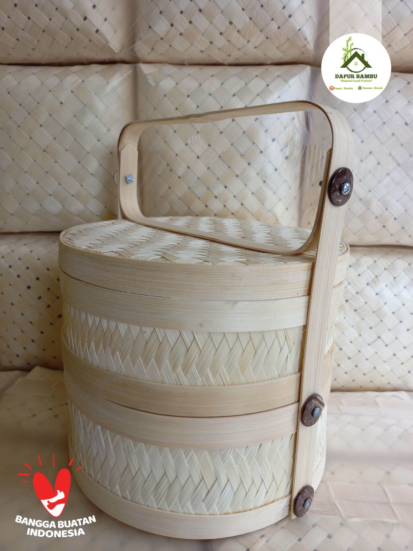 Rantang Bambu Bulat Anyaman Jubung/Rantang Bambu/Rantang/Hampers Bambu ...