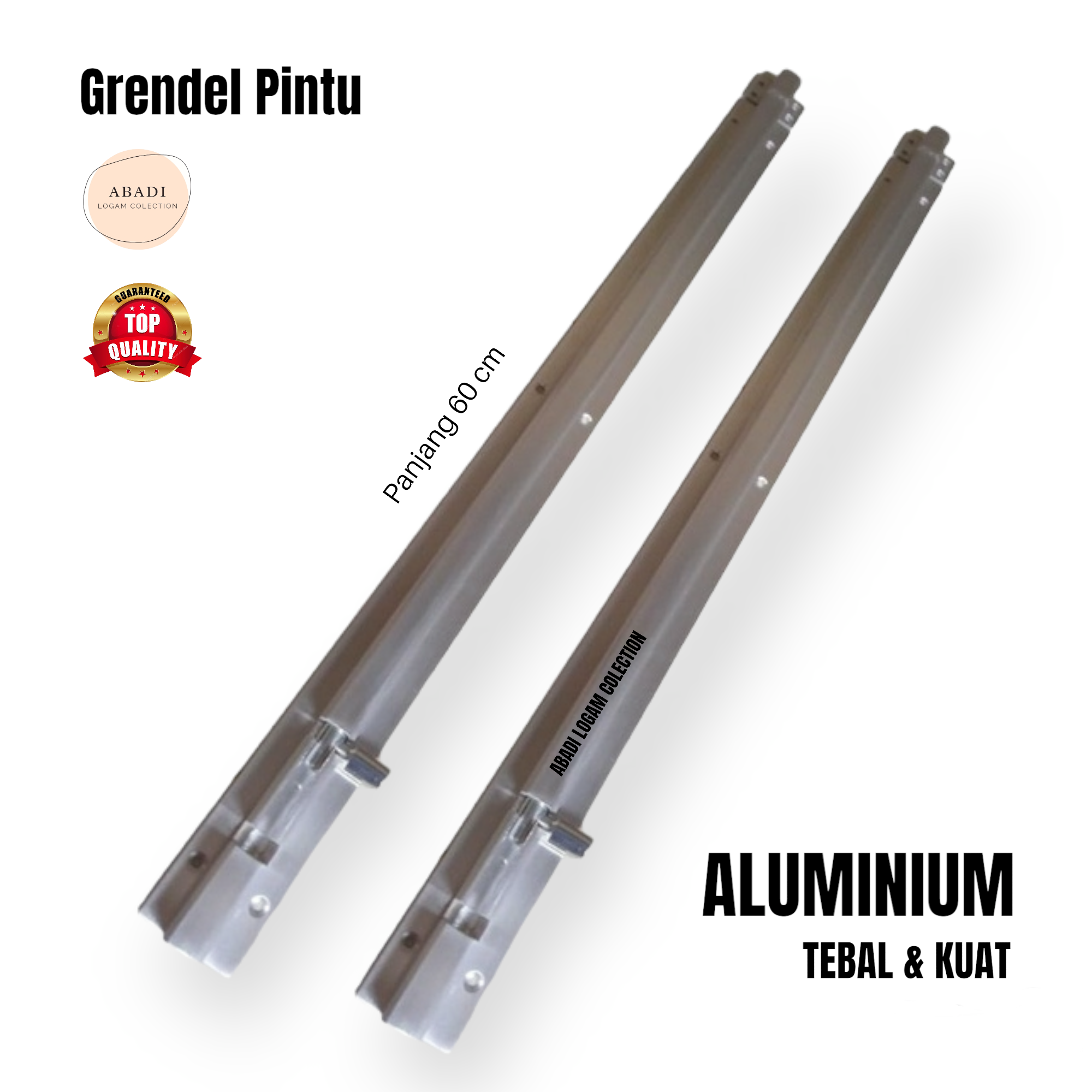 Grendel pintu aluminium panjang 60cm Grendel pengunci pintu Kunci pintu ...