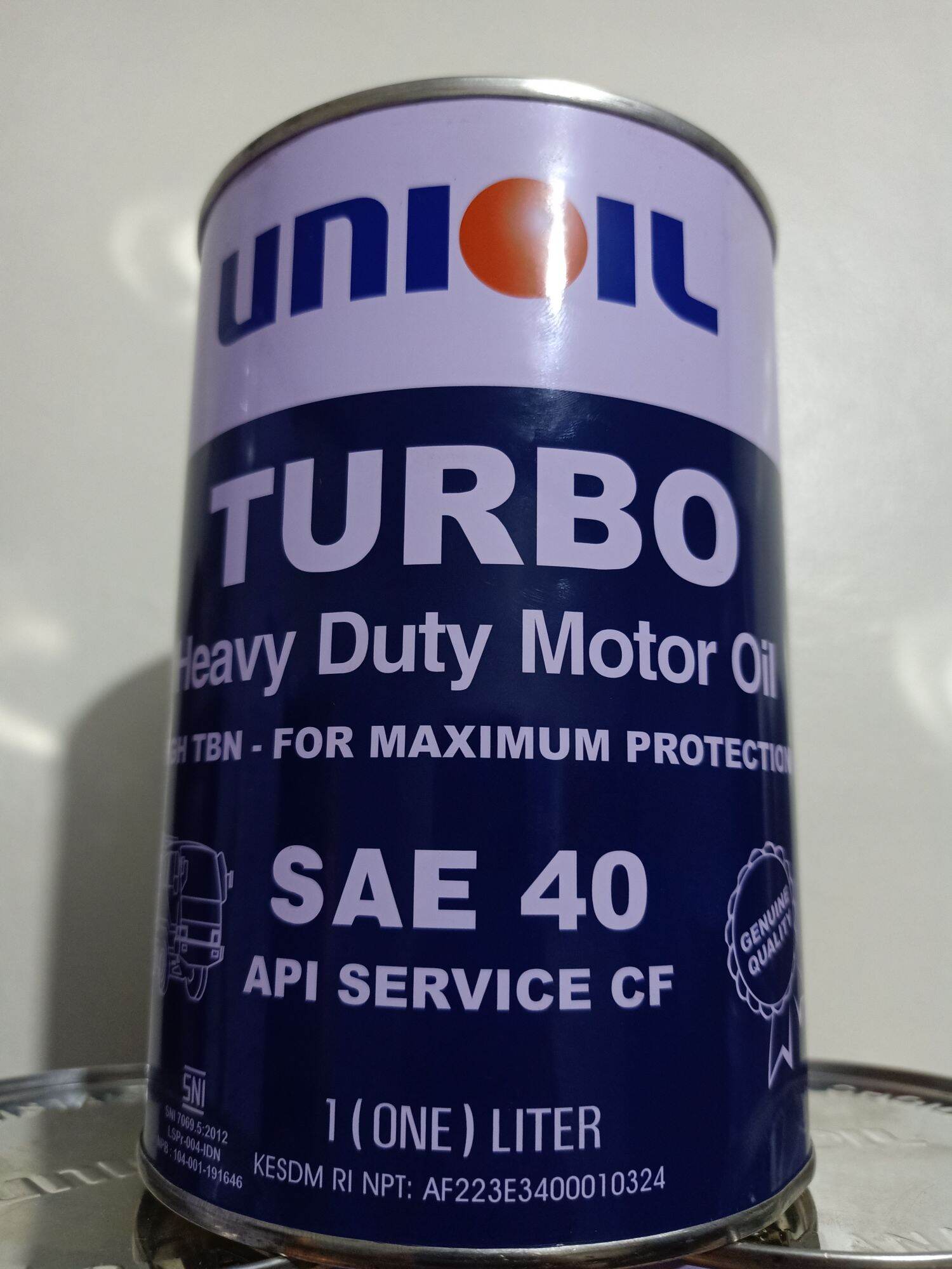 OLI MESIN UNIOIL TURBO DIESEL SAE40 1L | Lazada Indonesia