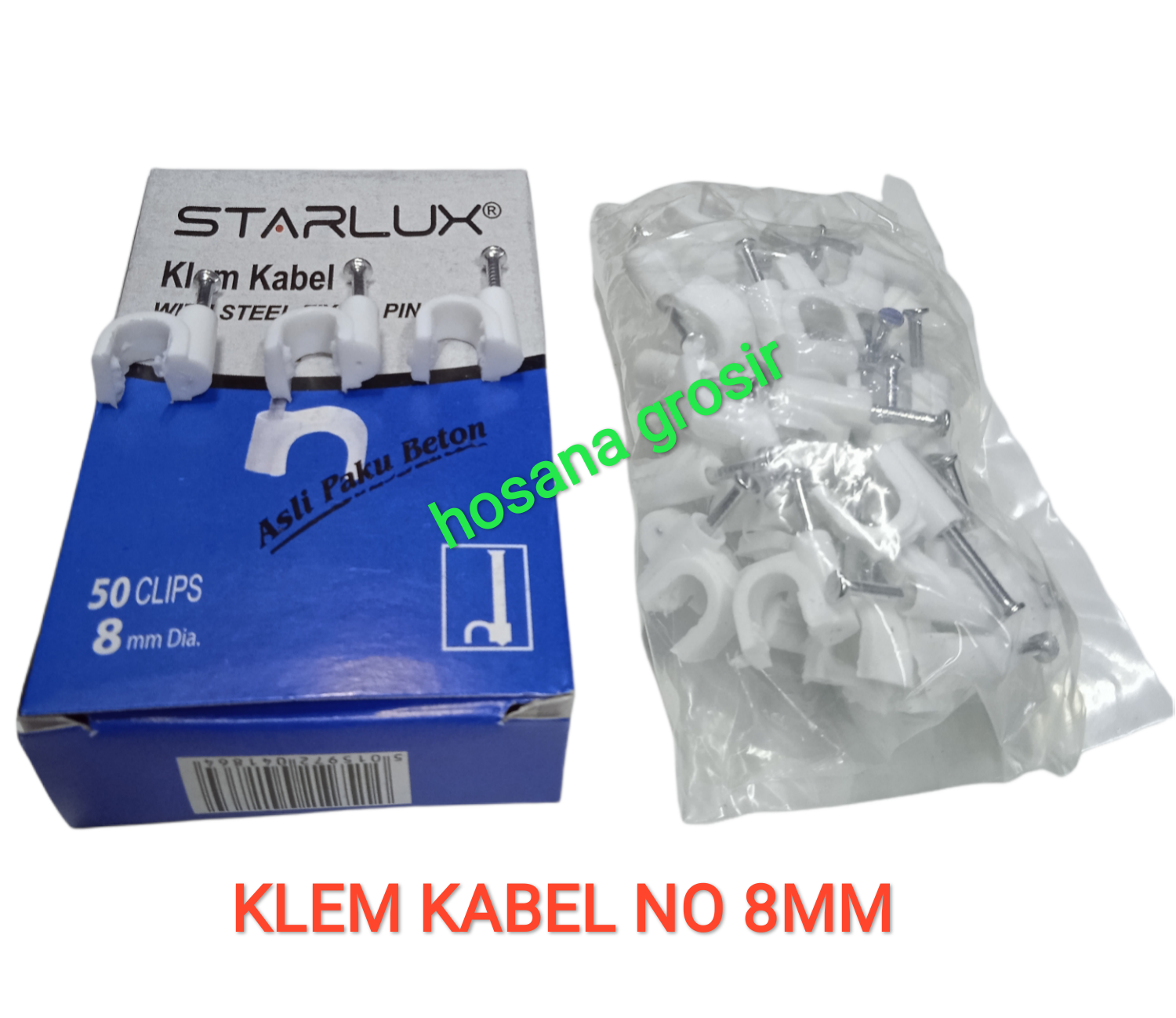 KLEM KABEL PAKU BETON 8MM / KLEM KABEL STARLUX 8MM / KLEM KABEL BAGUS ...