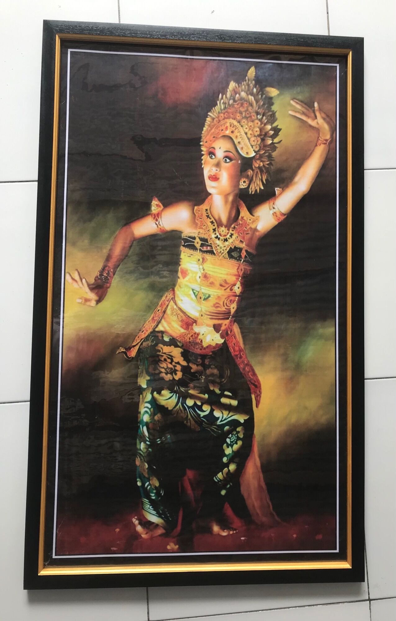 Hiasan Dinding Lukisan Cetak Penari Bali Wanita Plus bingkai uk:130x80 ...