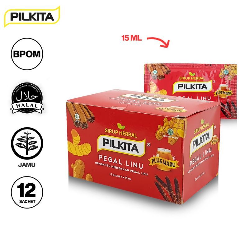 Pilkita Sirup Herbal Pegal Linu 1box isi 12 sachet | Lazada Indonesia