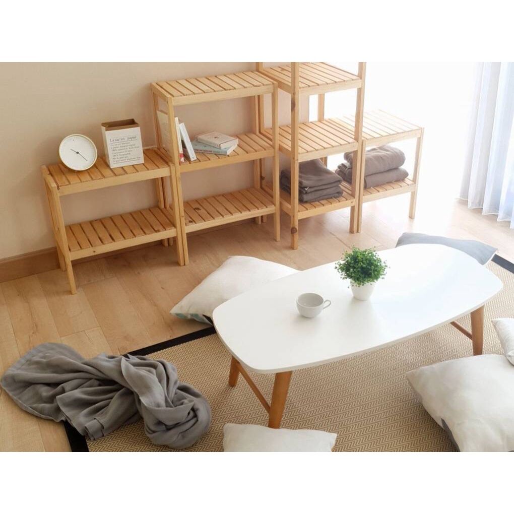 Rak susun scandavia 3 susun / rek serbaguna / rak dapur / rak kayu ...