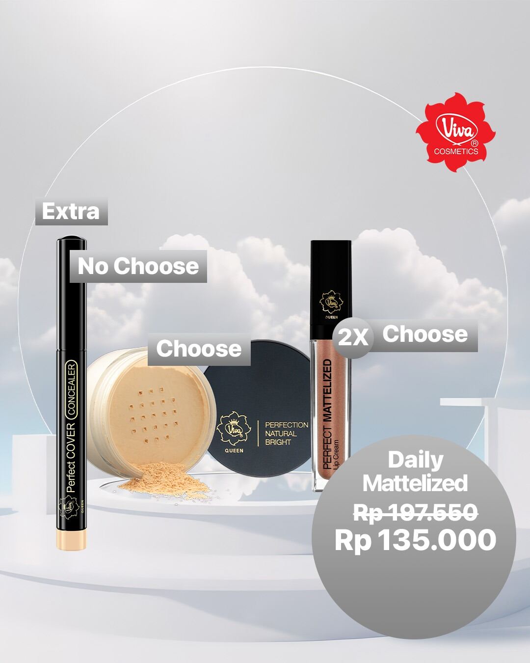 Paket 2 Viva Queen Perfect Mattelized Lip Cream, 1 VQ Perfection Nat ...