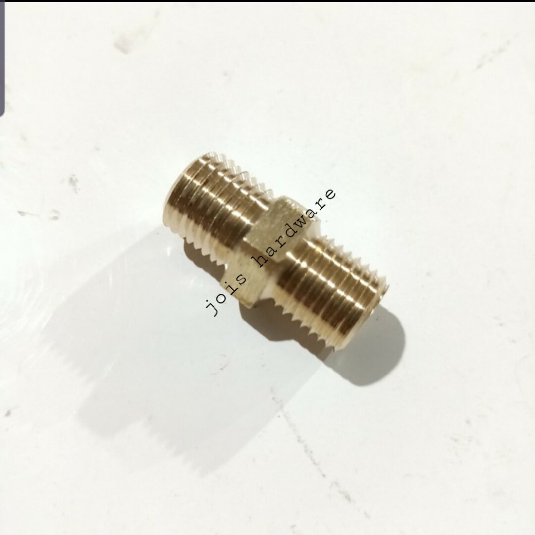 Double Nepel Kuningan 1/4" - Nepel Kuningan Drat Luar 1/4" | Lazada ...